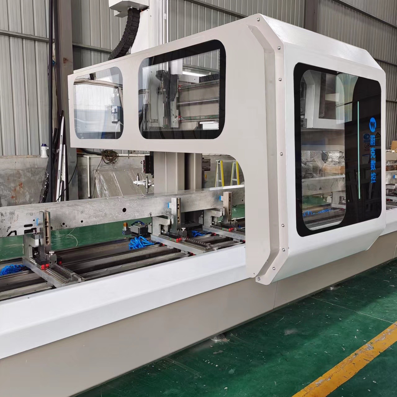 4 Axis Curtain Wall Machine 600mm Aluminum Profile Cnc Machine Drilling ...